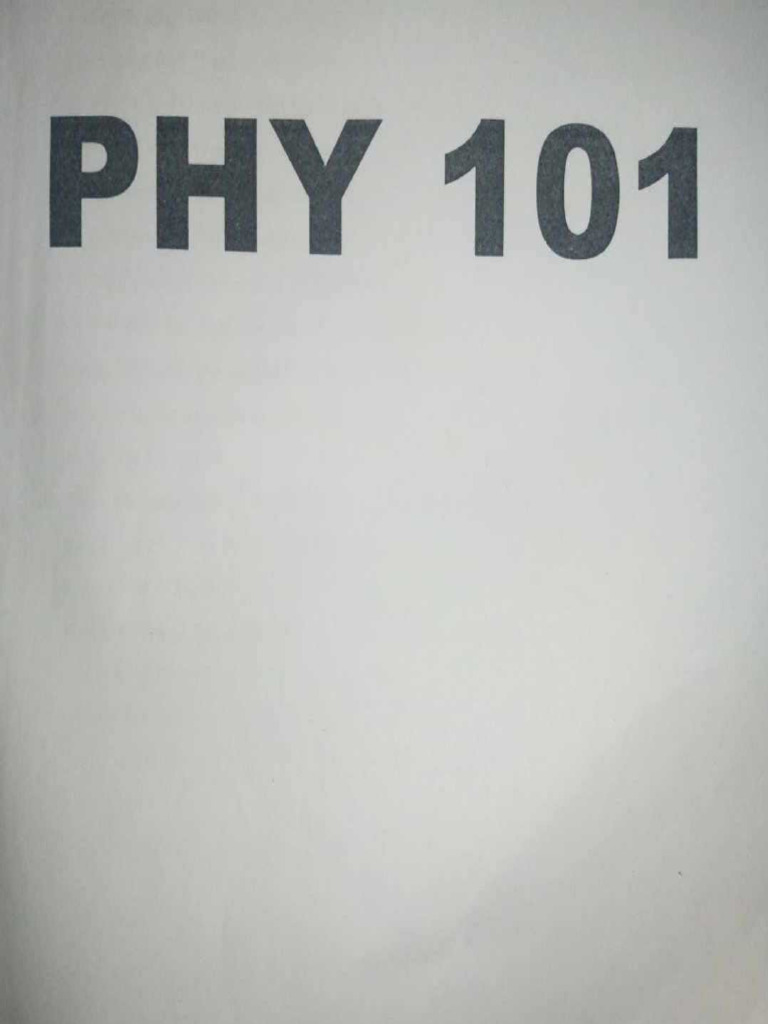 Phy 101 Past Questions-1 | PDF