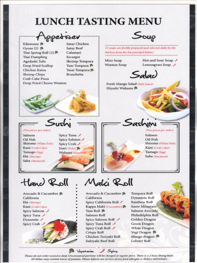 SFCorner AllYouCanTaste Lunch Menu | PDF
