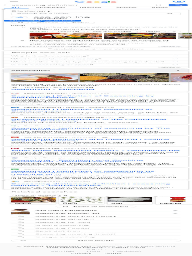 Understanding Seasoning: Definitions & Uses | PDF | Seasoning | Spice