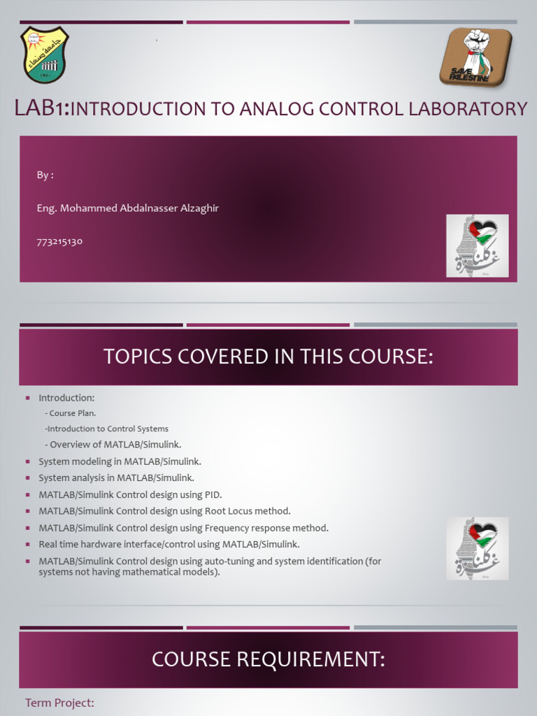 Lab1 Introduction To Analog Control Laboratory 18-12-2023 | PDF ...