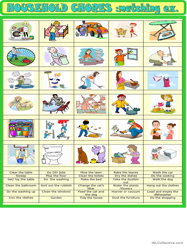 Household Chores - Matching Ex. | PDF