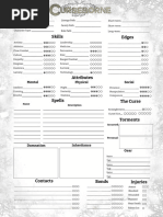 Vampire Revised Quickstart Sheet | PDF