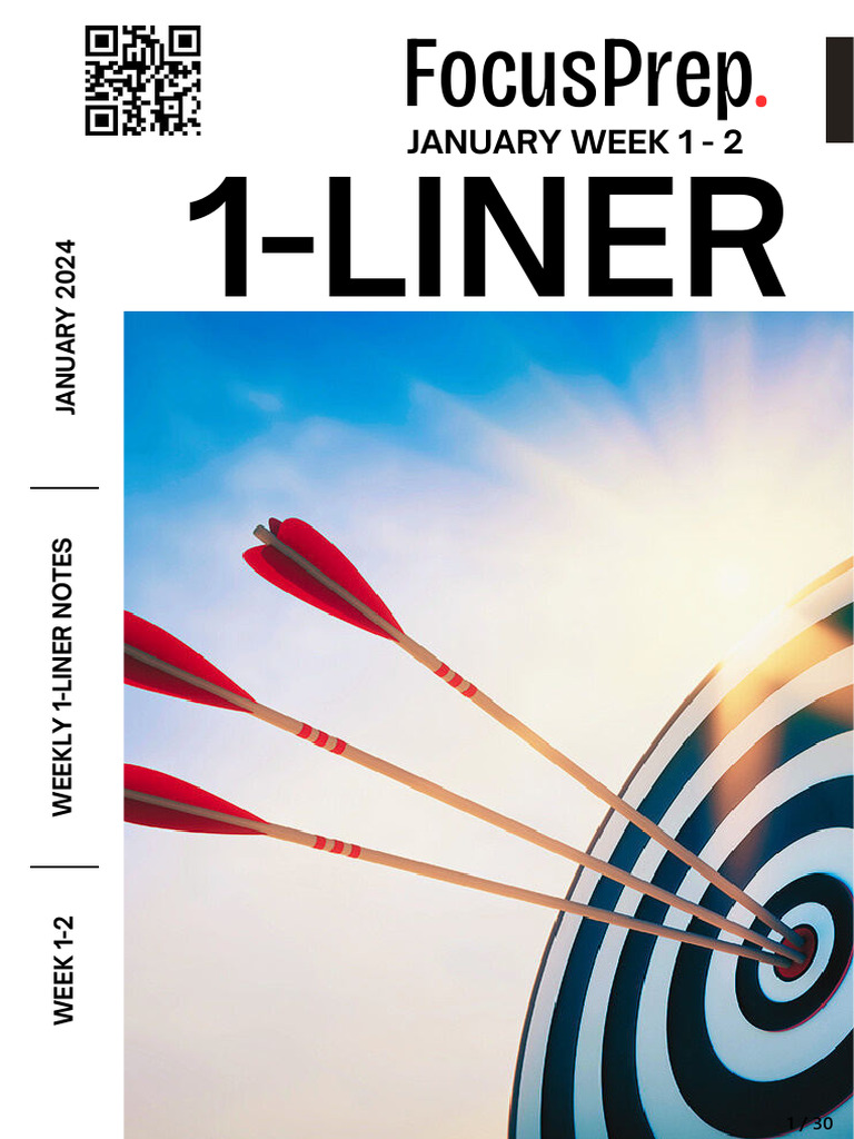 CA One-Liners Jan Week1-2 Sample. 2025 | PDF | Government Of India