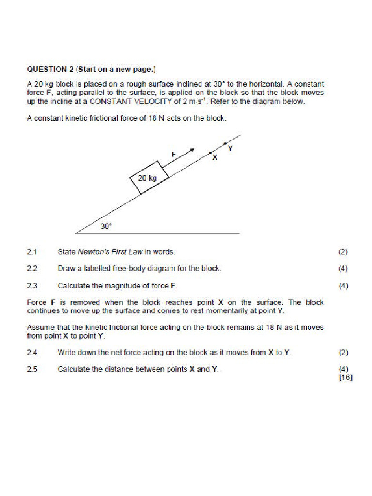 Newton Second Law Exam | PDF