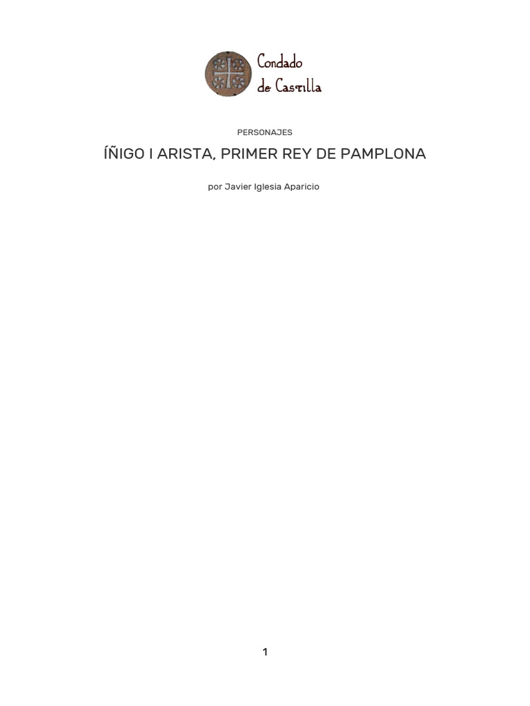 Íñigo Arista: Primer Rey de Pamplona | PDF | Antiguas monarquías de ...