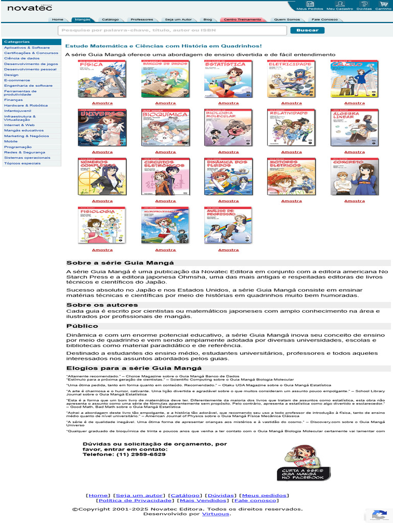 Série Guia Mangá Novatec Editora | PDF | Mangá | Science