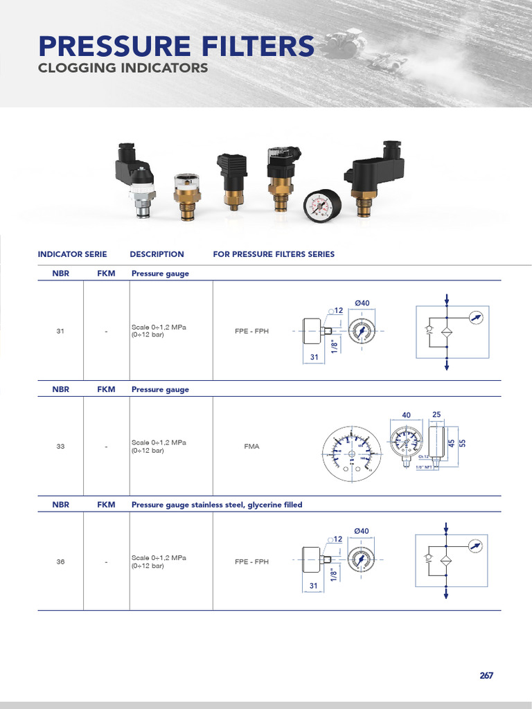 PRESSURE Clogging Indicators Ufi Hyd | PDF | Physical Quantities ...