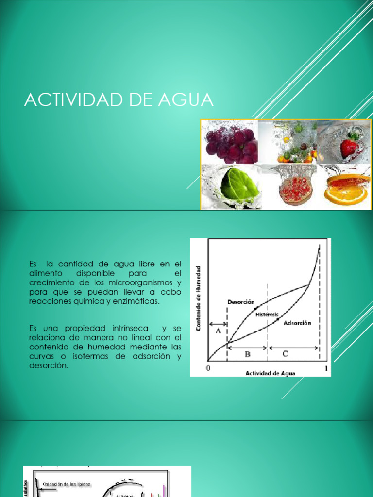 Importancia de la Actividad de Agua en Alimentos | PDF | Agua | Alimentos