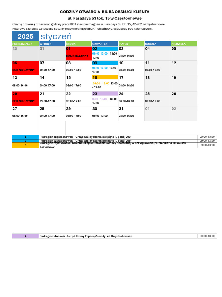 Harmonogram Pracy BOK Stac. i Mob. ML Na Strone(1) | PDF