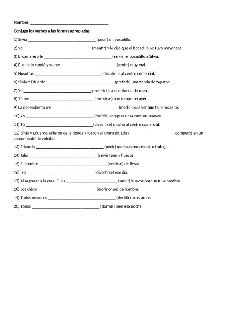 Conjugación de Verbos en Español | PDF