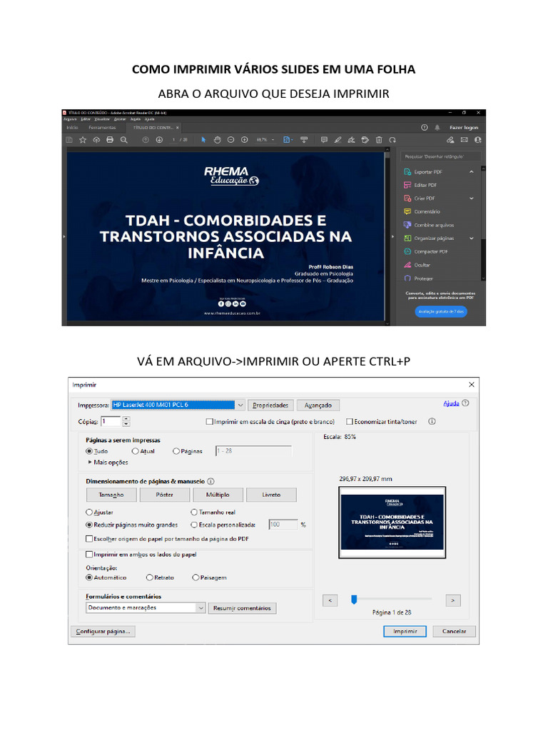 Como Imprimir Vários Slides em Uma Folha | PDF