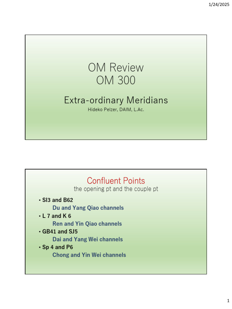 Extraordinary Meridians | PDF | Abdomen | Anatomy