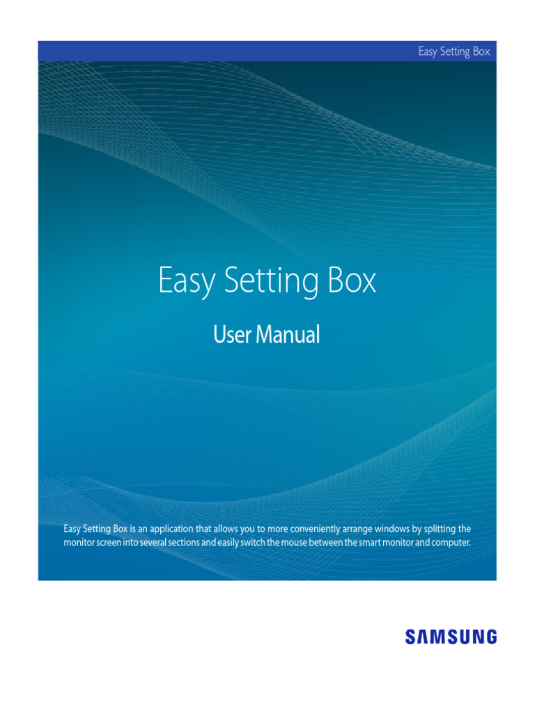 Easy Setting Box User Manual | PDF | System Software | Human–Computer ...