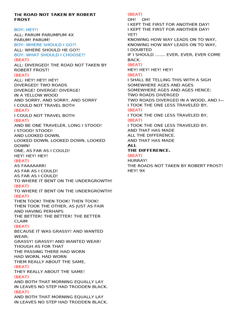 The Road Not Taken: A Poetic Analysis | PDF