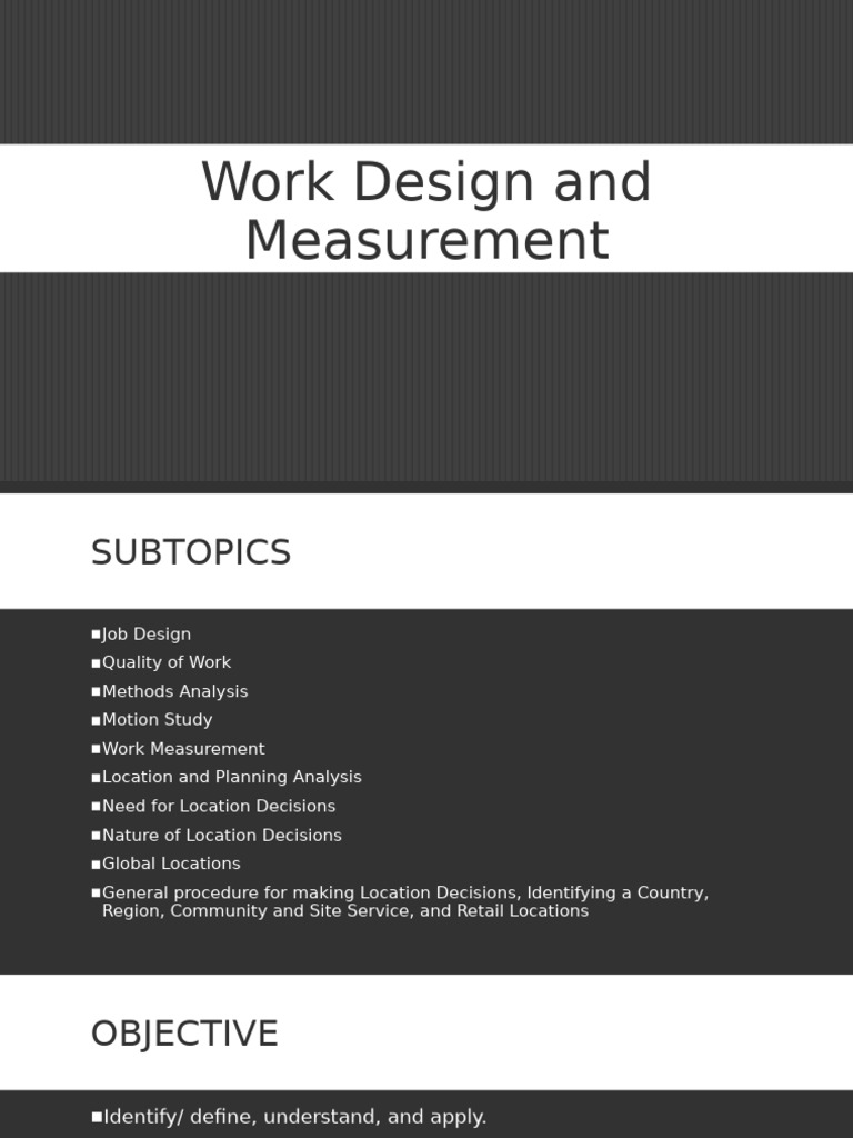 Work Design and Measurement | PDF | Business