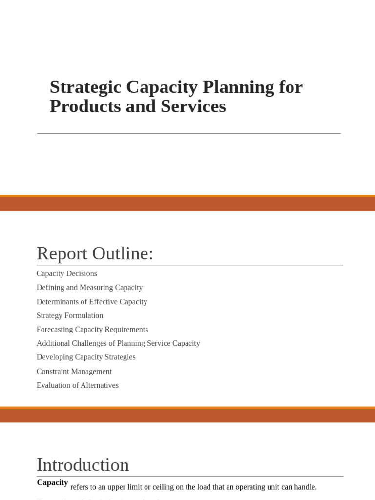 Strategic Capacity Planning For Products and Services | PDF | Planning ...