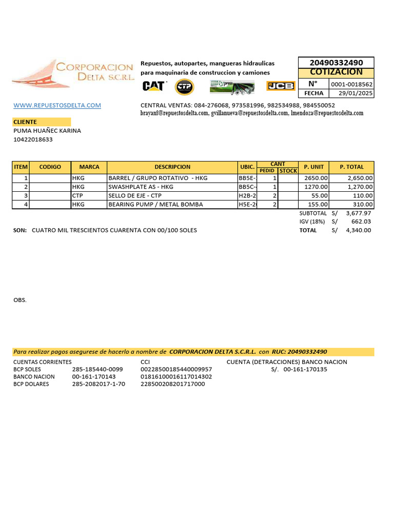 Modelo de Proforma | PDF