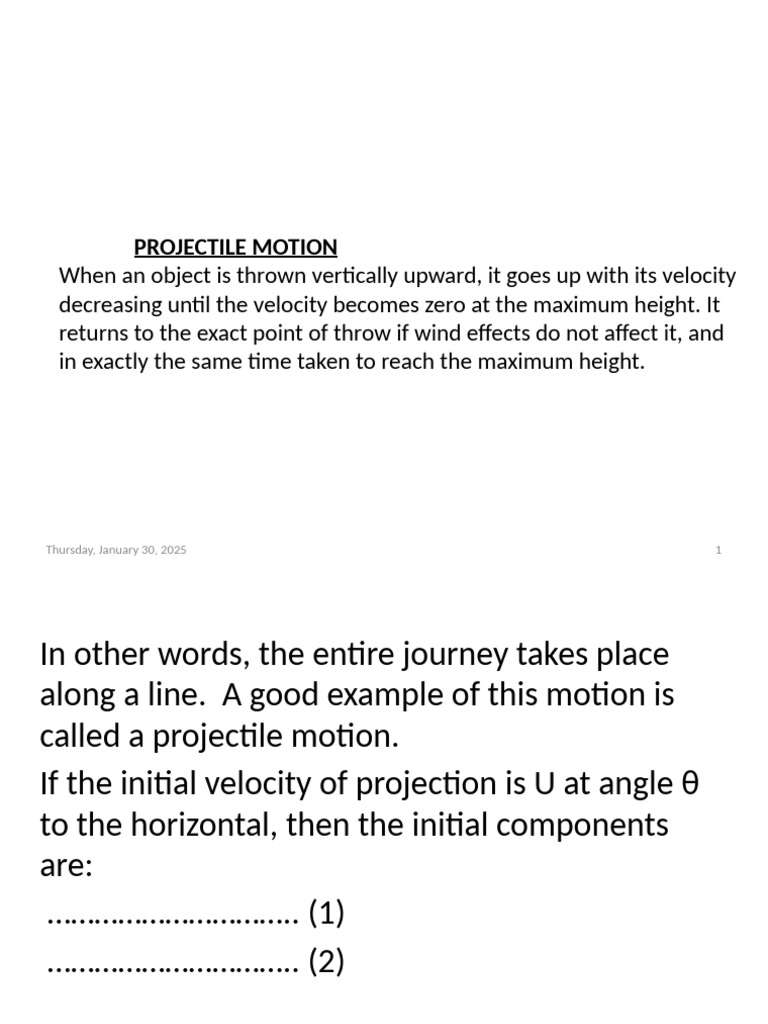 Projectile Motion Explained | PDF | Physical Quantities | Physics