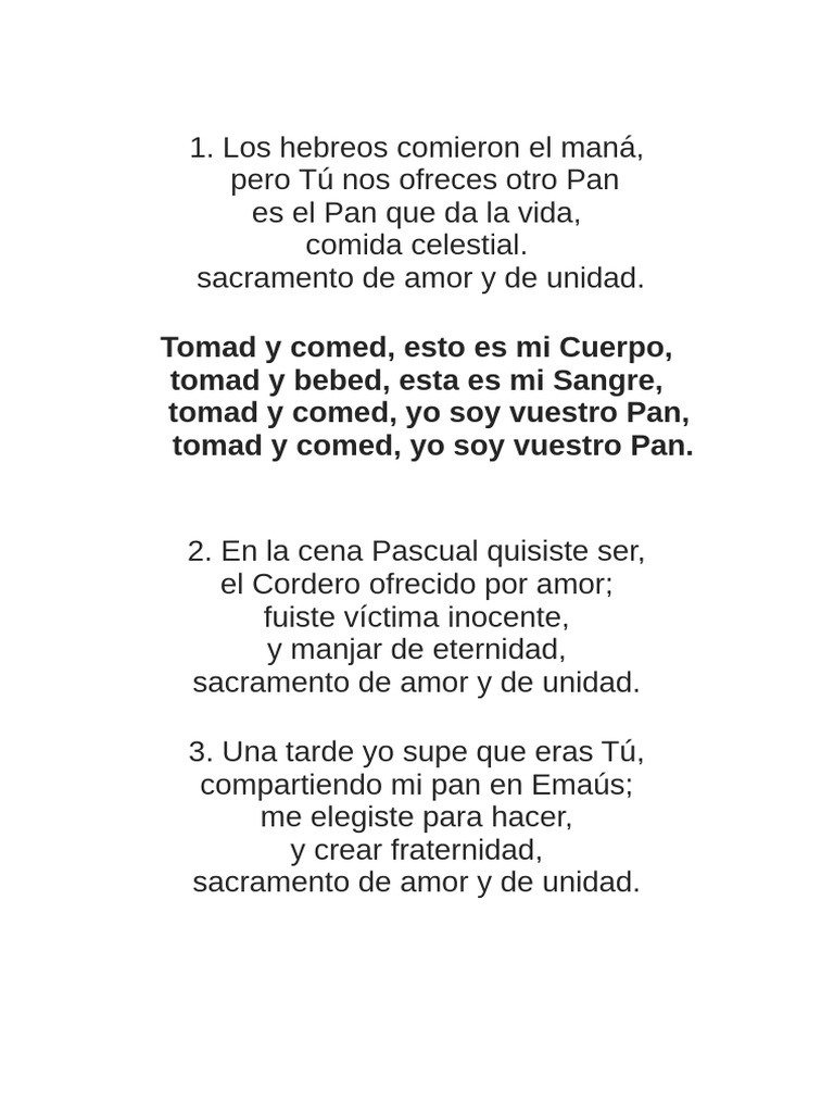 Pan de Vida: Sacramento de Unidad | PDF