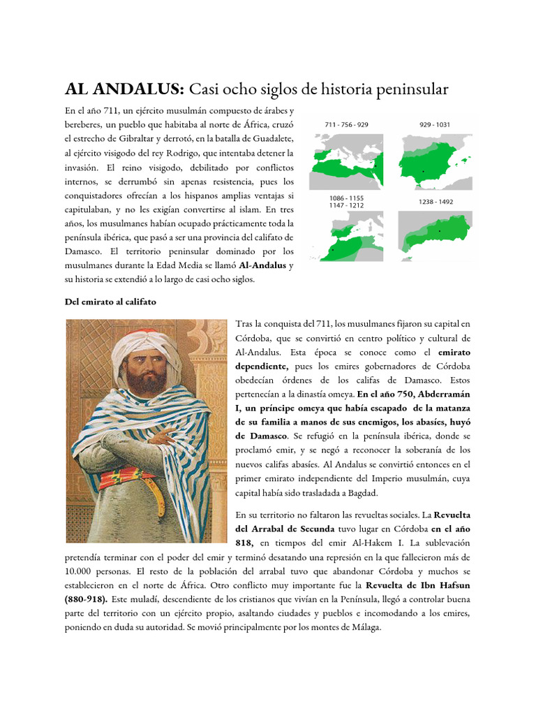 Historia de Al-Andalus en 8 siglos | PDF | Al Andalus | Califato