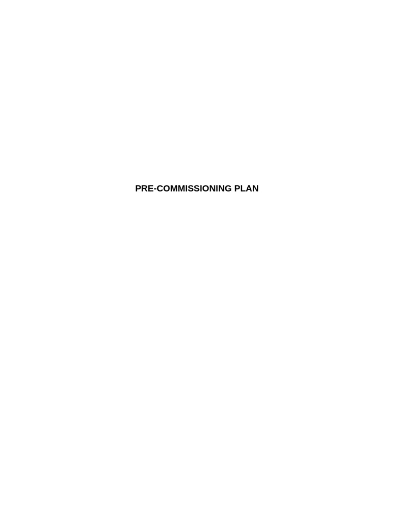 Plan For Precommissioning Rev 0 | PDF | Pipe (Fluid Conveyance) | Valve