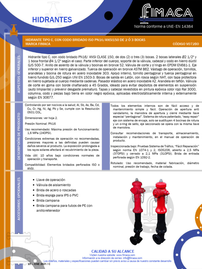 HT - v072b0 - Hidr Tipo C Codo Bridado - C | PDF | Tornillo | Arandela (Hardware)