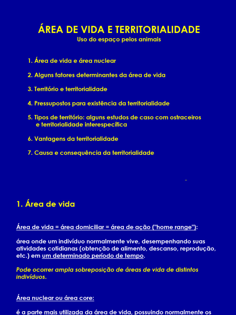 Área de Vida e Territorialidade Animal | PDF | Predação | Forrageamento