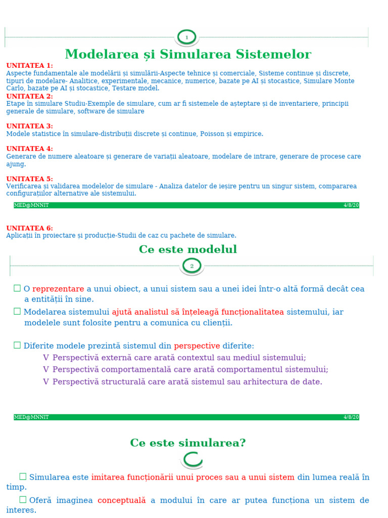 1 - Modelare Și Simulare | PDF