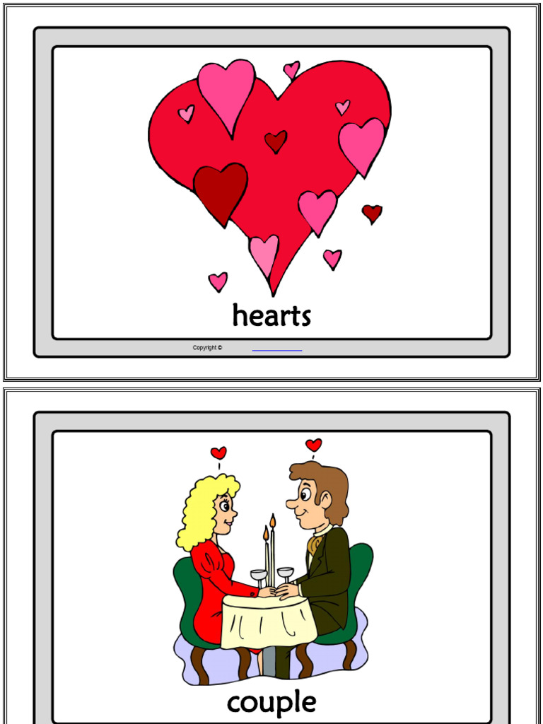 valentines day vocabulary esl printable flashcards with words for kids ...
