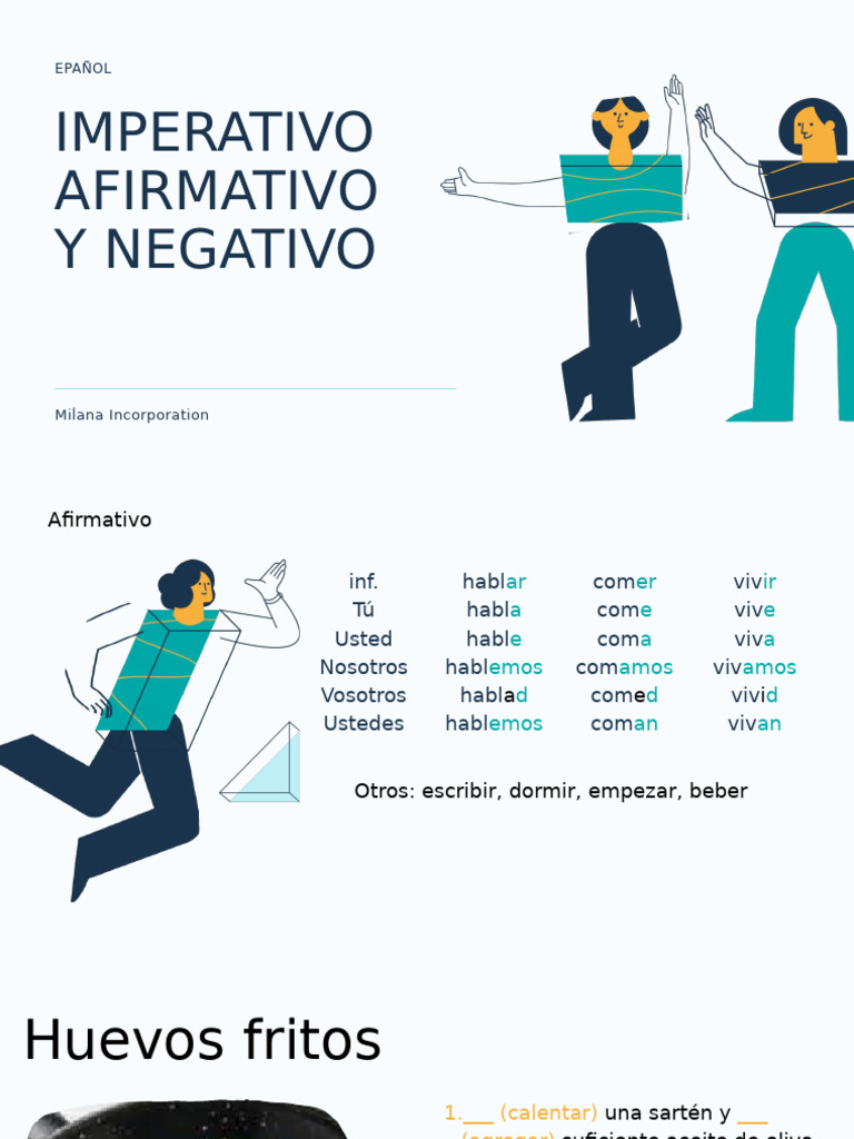 Imperativo Afirmativo y Negativo | PDF | Alimentos | Cocina