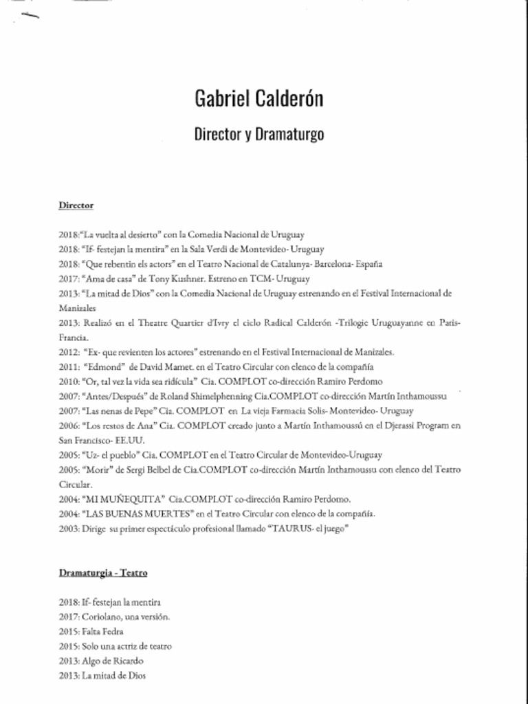Gabriel Calderon CV | PDF