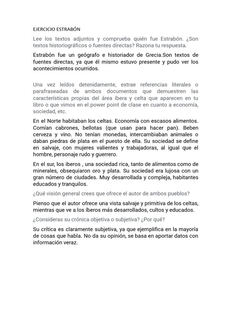 Ejercicio Estrabón | PDF