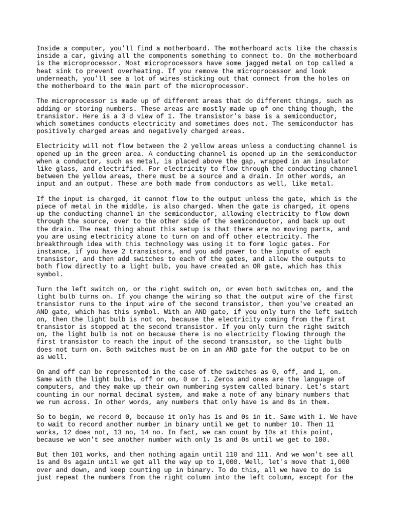 How Computers Count Transcript | PDF | Logic Gate | Field Effect Transistor