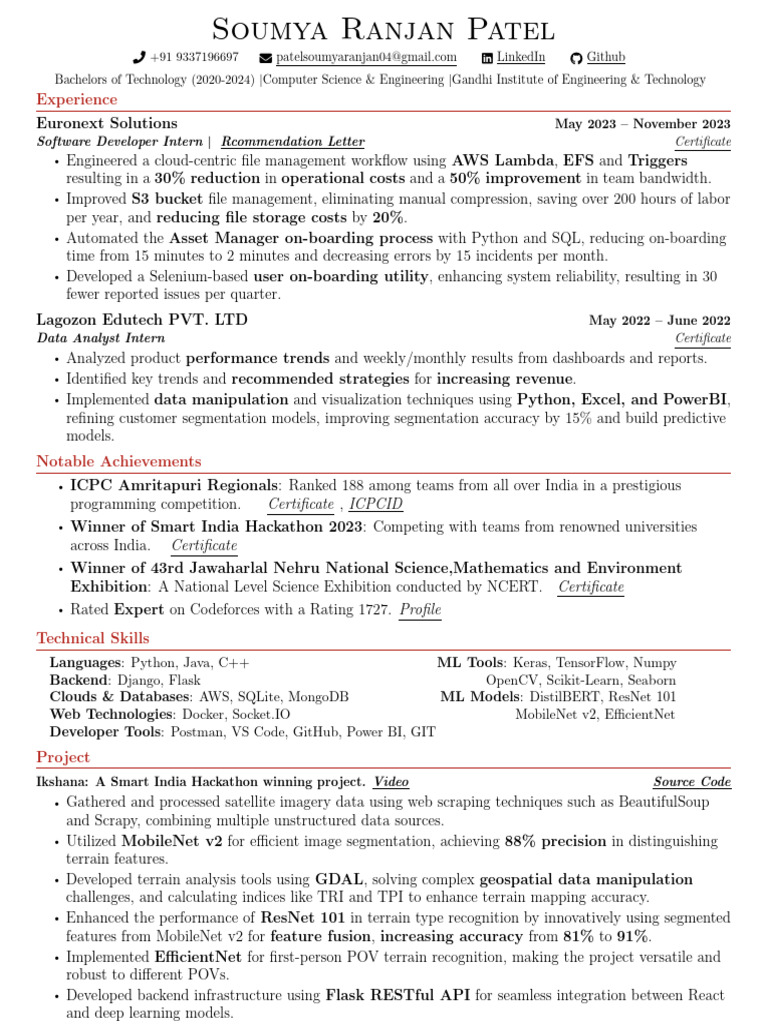 Soumya_Ranjan_Patel | PDF | Python (Programming Language) | Computing