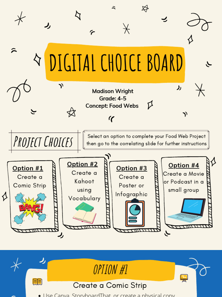 Digital Choice Board (2) | PDF | Food Web