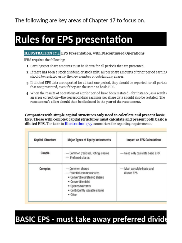 EPS Calculation and Presentation Guide | PDF | Earnings Per Share ...