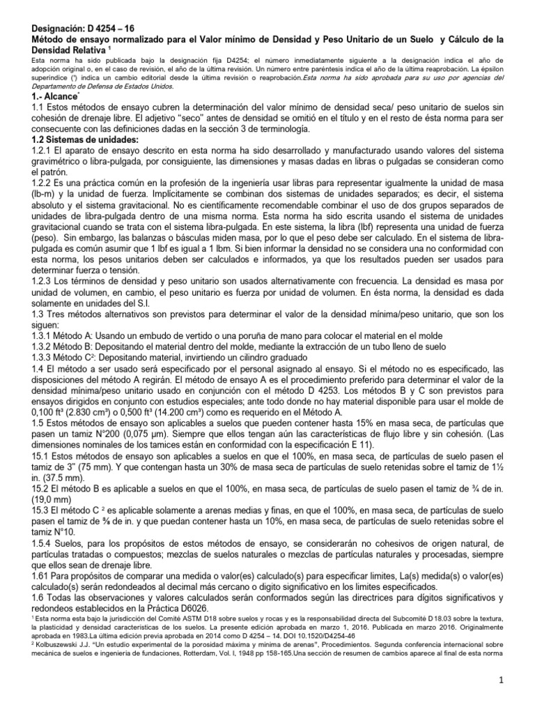 Traducción ASTM D 4254-16.1 | PDF | Densidad | Laboratorios