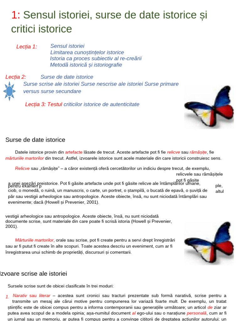 002 PPT GEC102 Sursele de Date Istorice | PDF