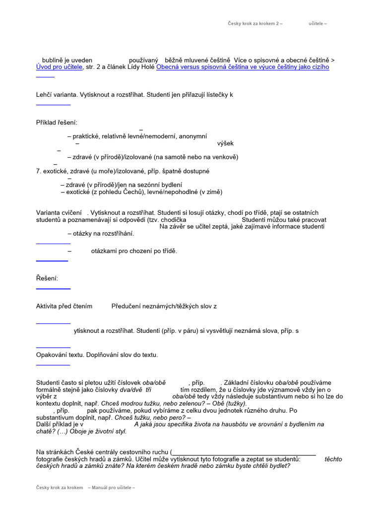 Ucitele Cesky Krok Za Krokem 2 3 | PDF