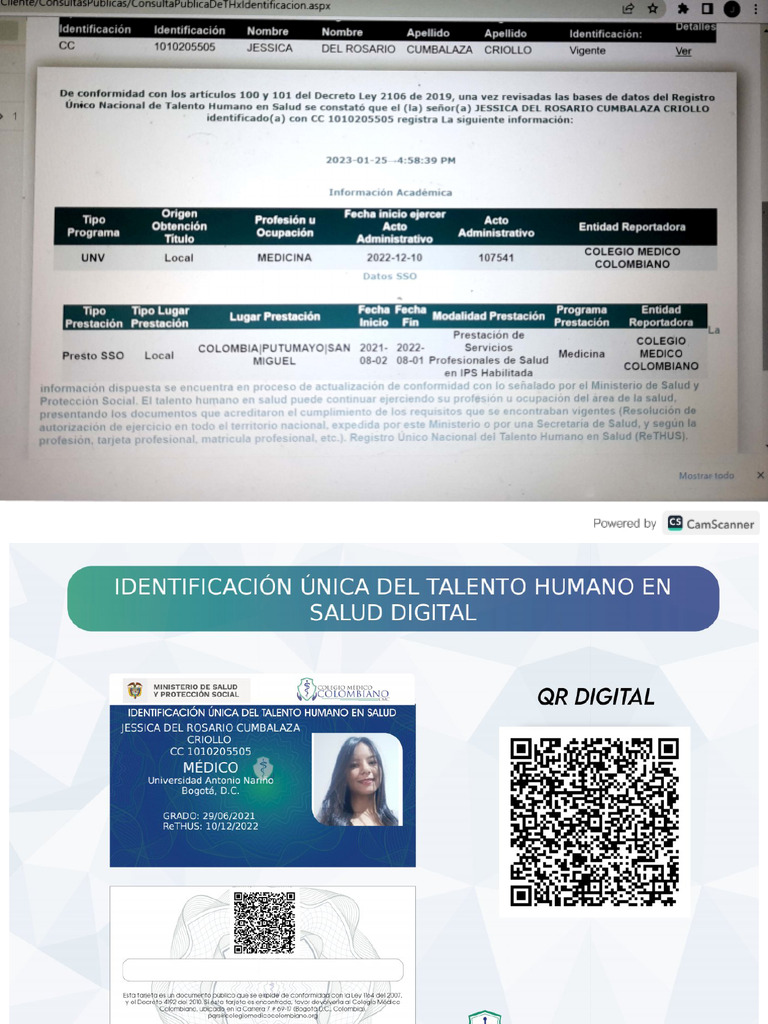 6. Rethus, Tarjeta Profesional | PDF