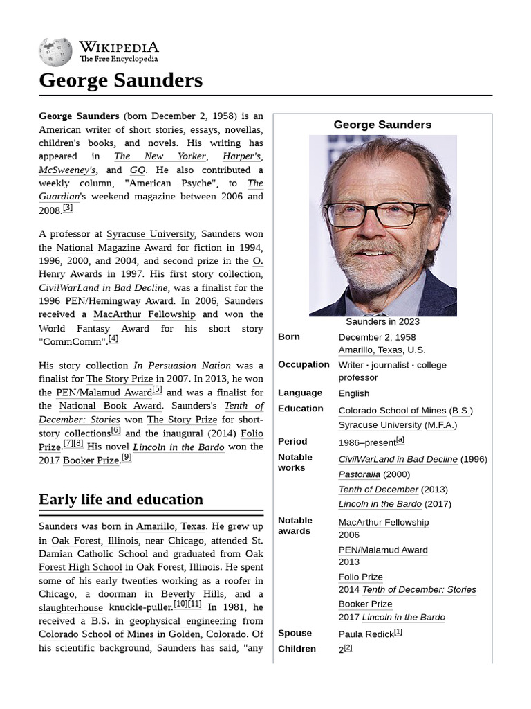 George_Saunders | PDF | American Literature