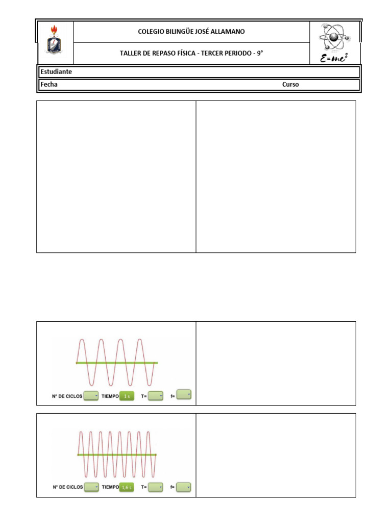 Taller Repaso FIS 9 III | PDF
