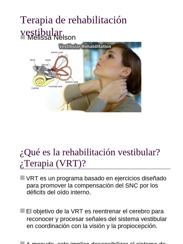 Terapia de Rehabilitación Vestibular | PDF | Vértigo | Enfermedades y ...