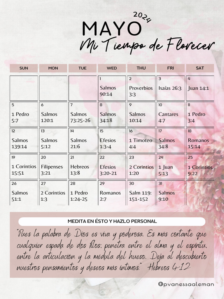 Calendario Bíblico de Mayo | PDF