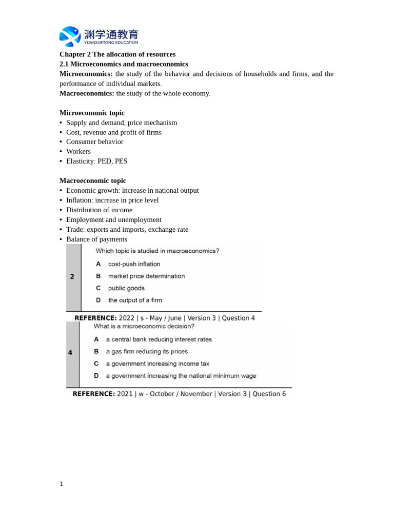 Chapter 2 The Allocation of Resources | PDF | Supply (Economics) | Demand