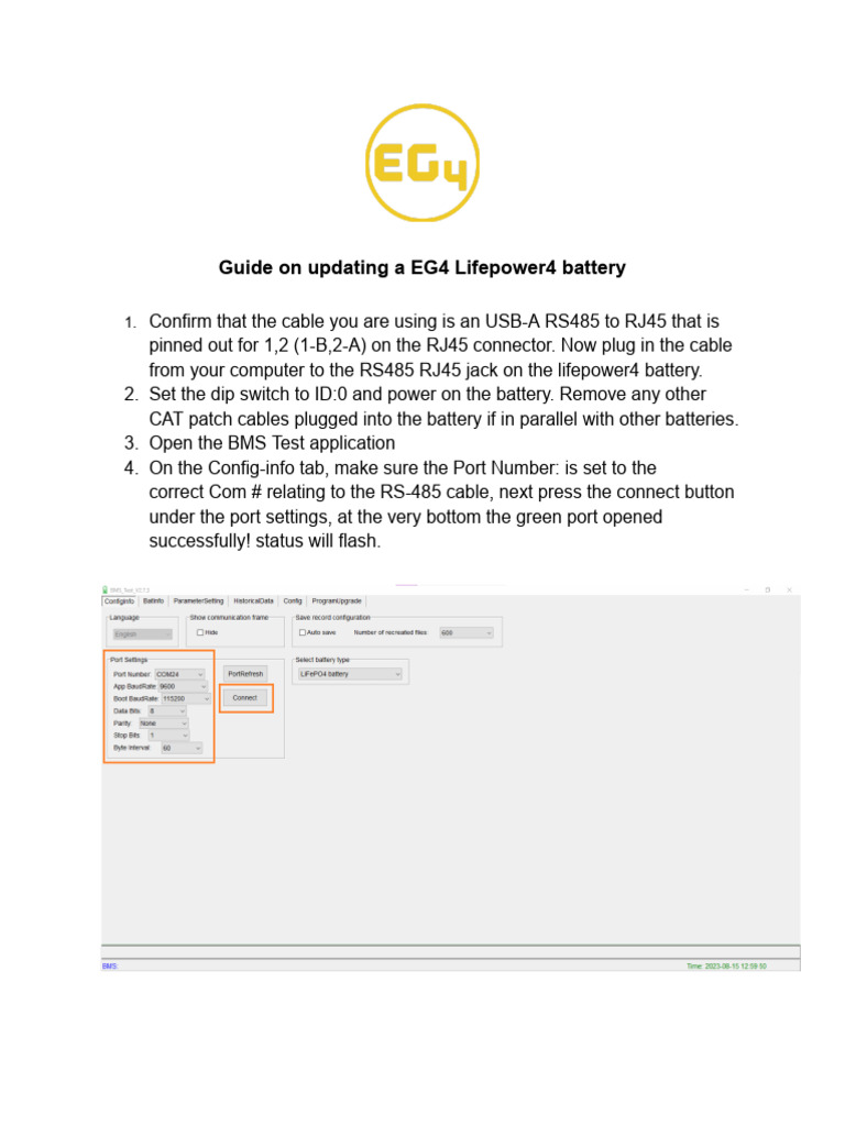 Guide On Updating A EG4 Lifepower4 Battery | PDF