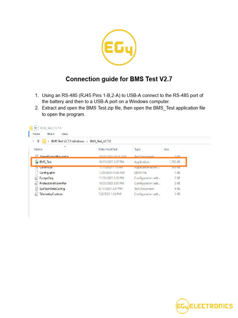 Connection guide for BMS Test V2.7 | PDF
