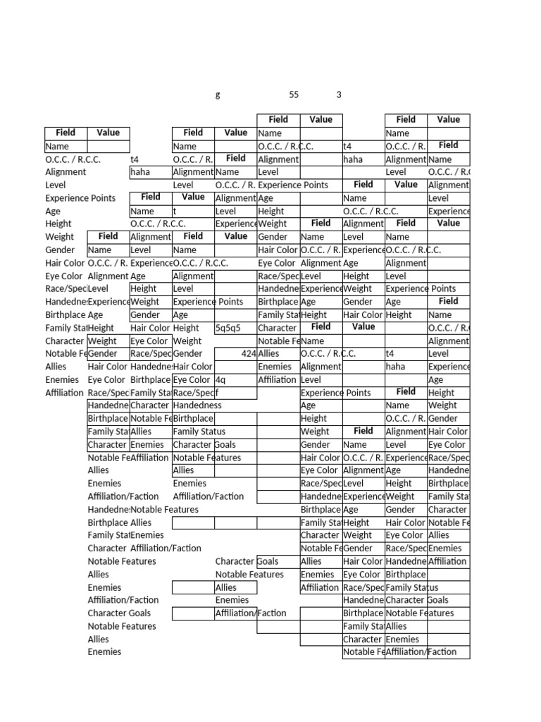Rifts Google Sheets Character Sheet-Vb3 | PDF | Gaming | Performing Arts