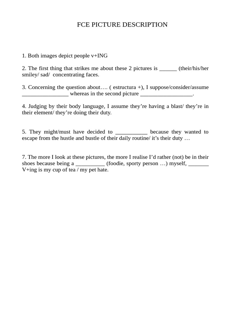 FCE Picture Description | PDF