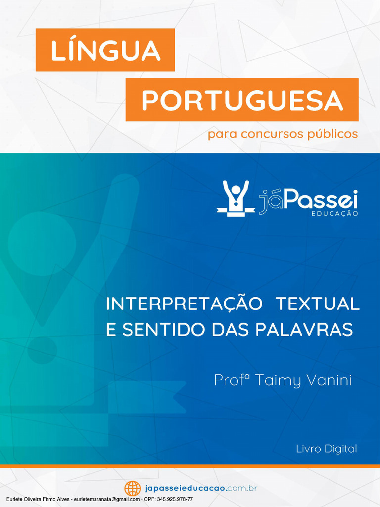 Livro Digital - Interpretação textual e sentido das palavras (1) | PDF ...